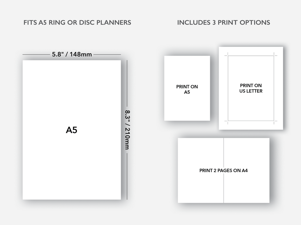 Planner Insert Size Guide – Planned and Productive